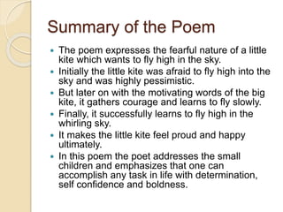 Digital lesson on the poem 'kite' by katherene pyle | PPTX
