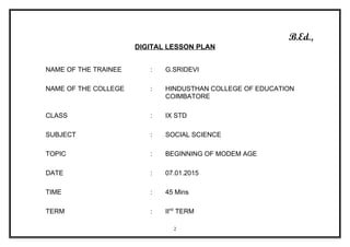 Digital Lesson Plan | DOC