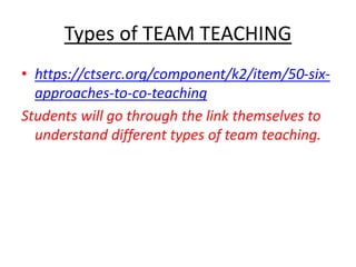 Digital lesson plan on team teaching | PPTX