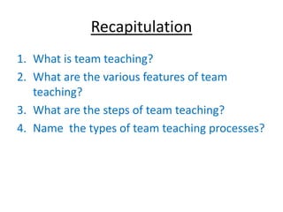 Digital lesson plan on team teaching | PPTX