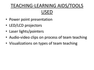 Digital lesson plan on team teaching | PPTX