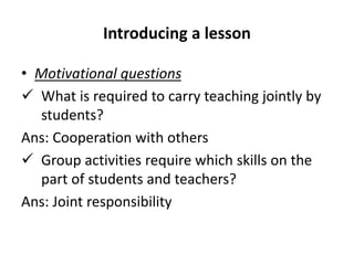 Digital lesson plan on team teaching | PPTX