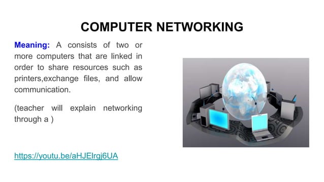 Digital lesson plan topic computer networking (1) | PPTX