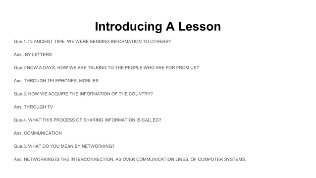 Digital lesson plan topic computer networking (1) | PPTX