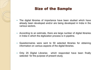 Digital libraries in india an analytical study by dr. amjad ali | PPTX