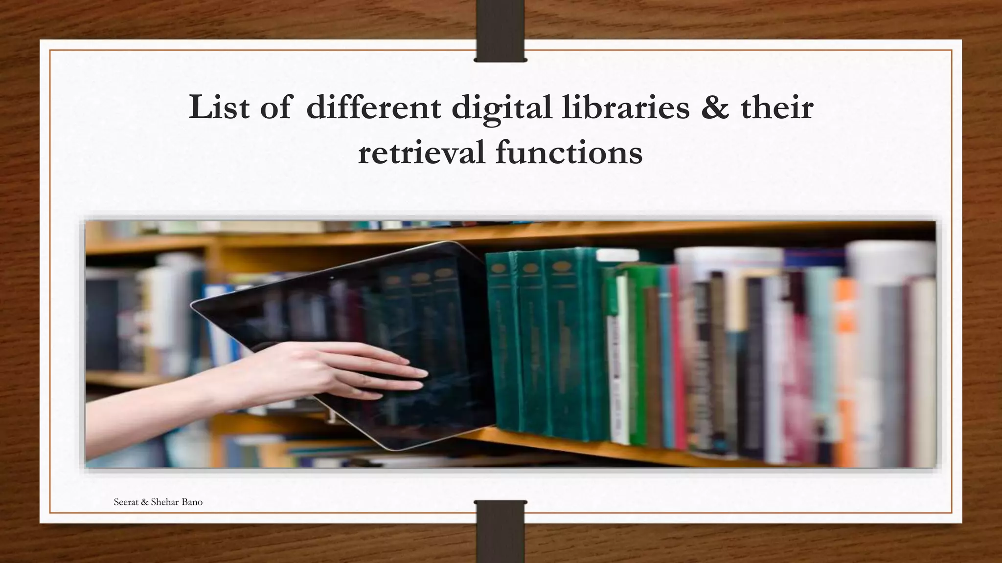 Digital libraries & repositories | PPTX