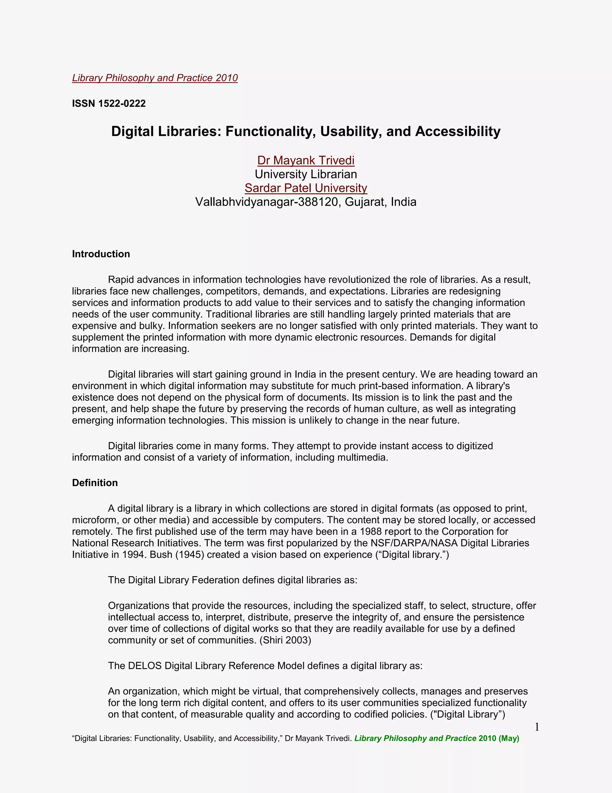 Digital library | PDF