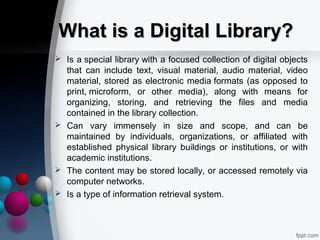Digital Libray | PPT | Databases | Computer Software and Applications