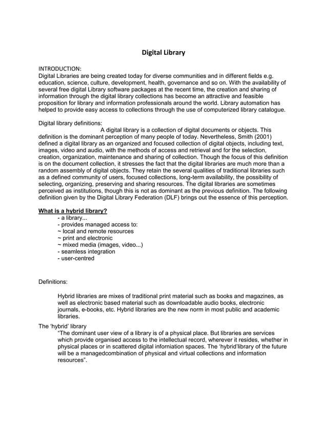 Digital Library Assignment Docx 9538