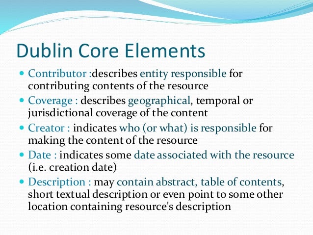 Dublin Core Metadata Initiatives
