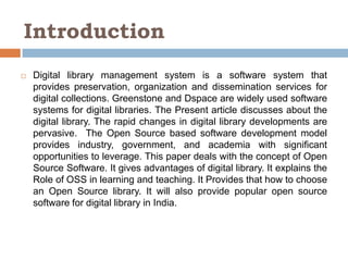 Digital library management system in the context of oss anil mishra ...
