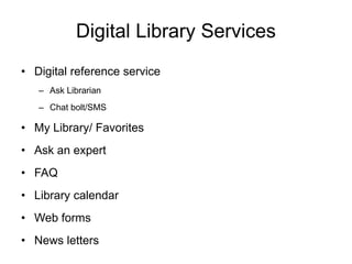 Digital library services | PPTX