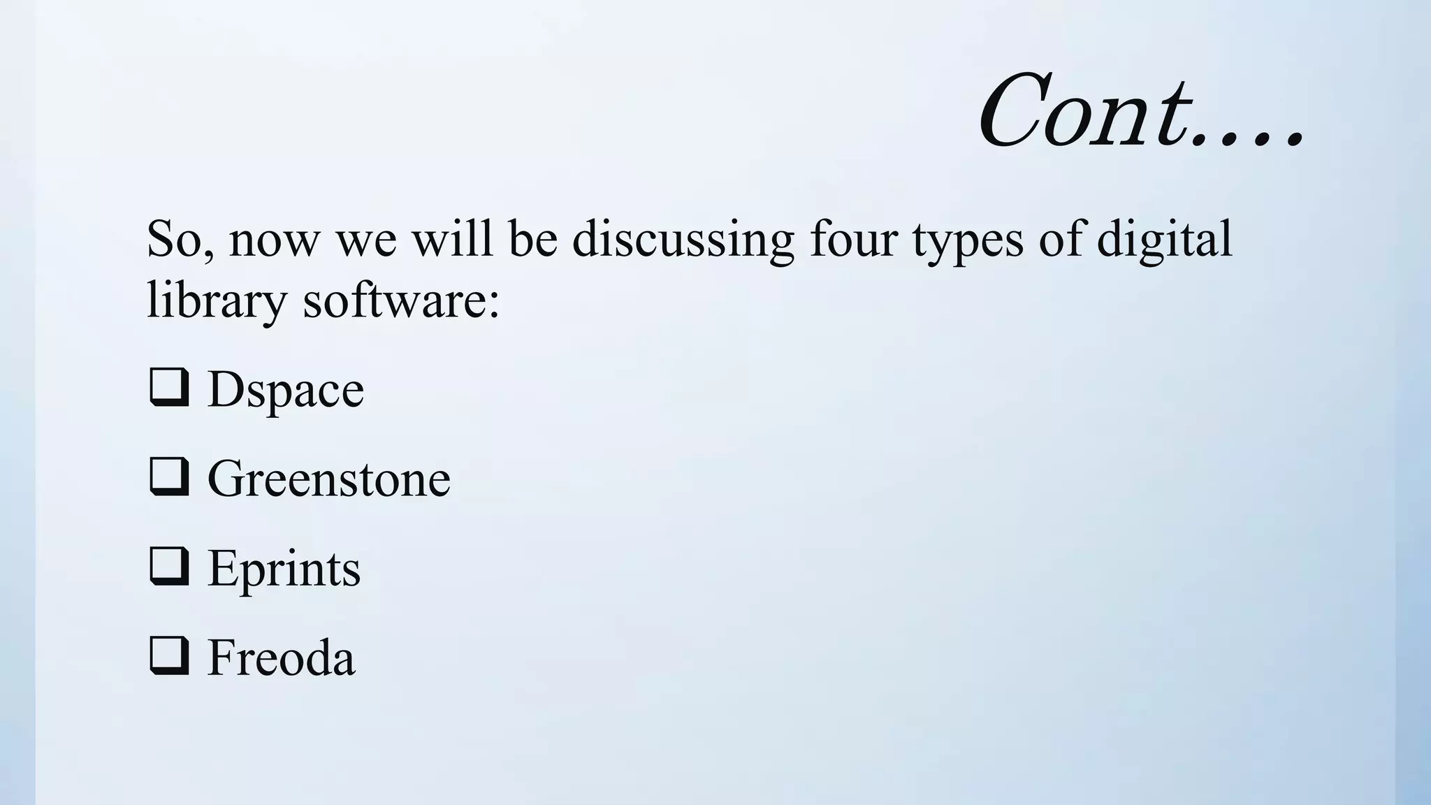 Digital library software | PPTX