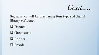 Digital library software | PPTX
