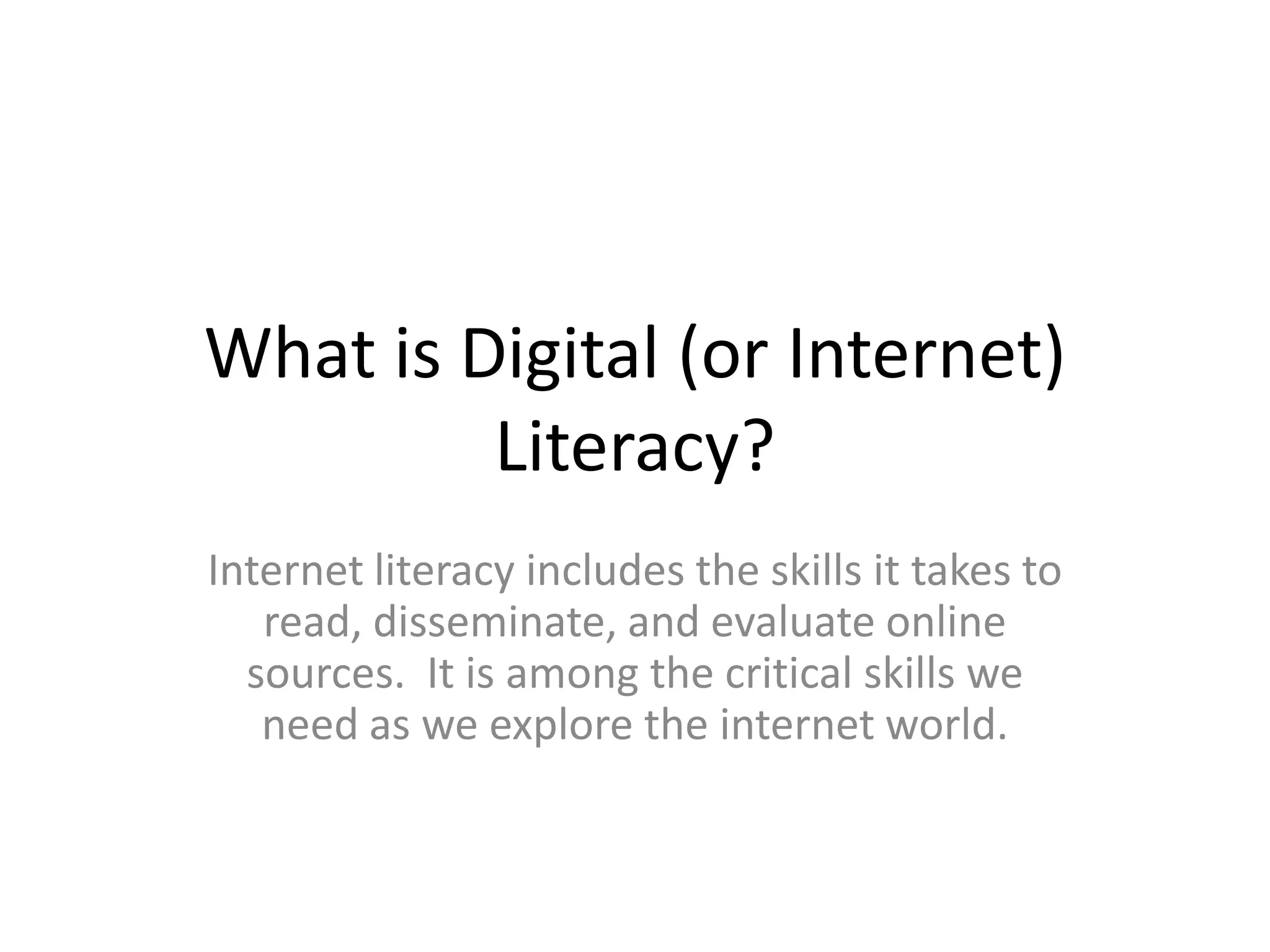 Digital literacy | PPTX