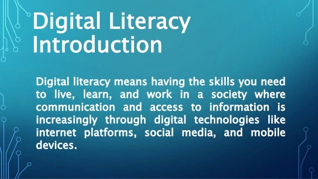 What is Digital literacy | benefits of digital literacy | PPTX