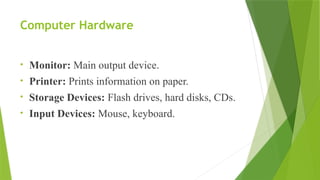 digital literacy, parts of a computer, computer hardware and software ...