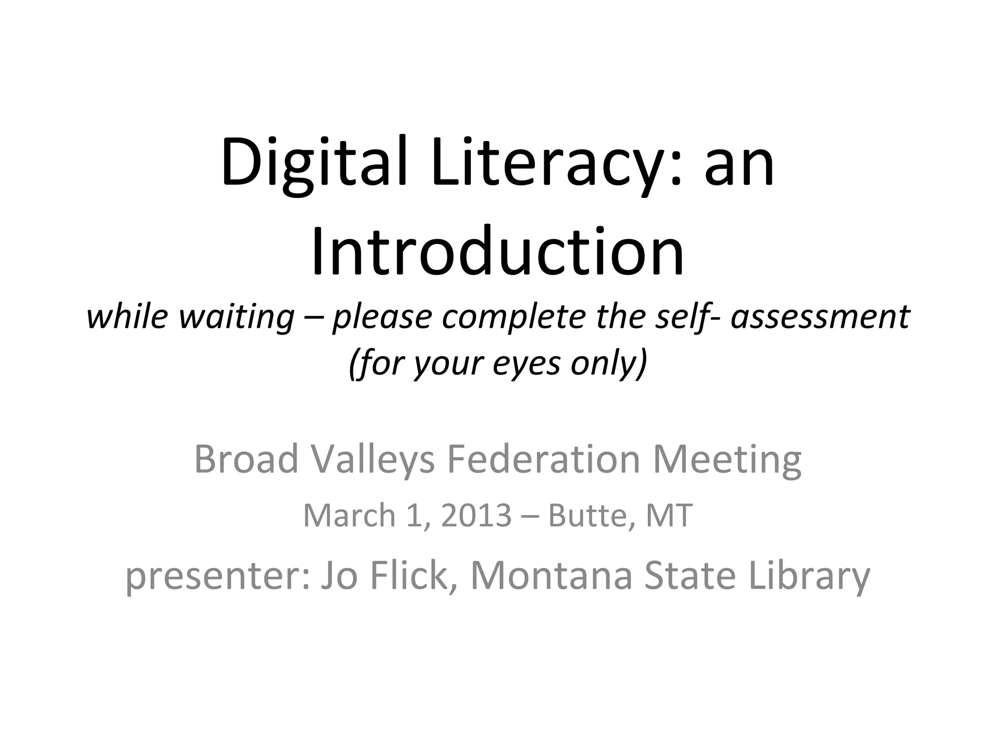 Digital literacy an introduction | PPT