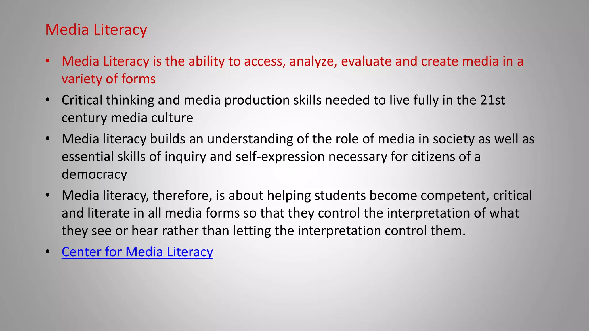 Digital literacy, competence and citizenship | PPTX
