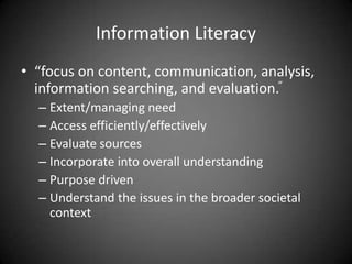 Digital literacy in academic library spaces | PPTX | Education