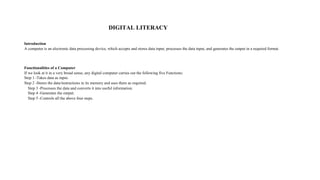 Digital literacy note level 6 perioperative theatre technician | PDF