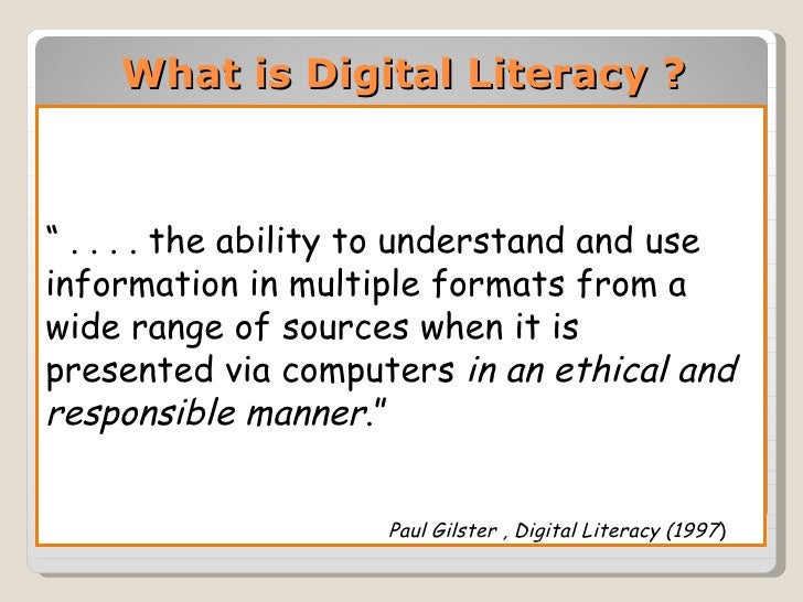 Digital Literacy Power Point