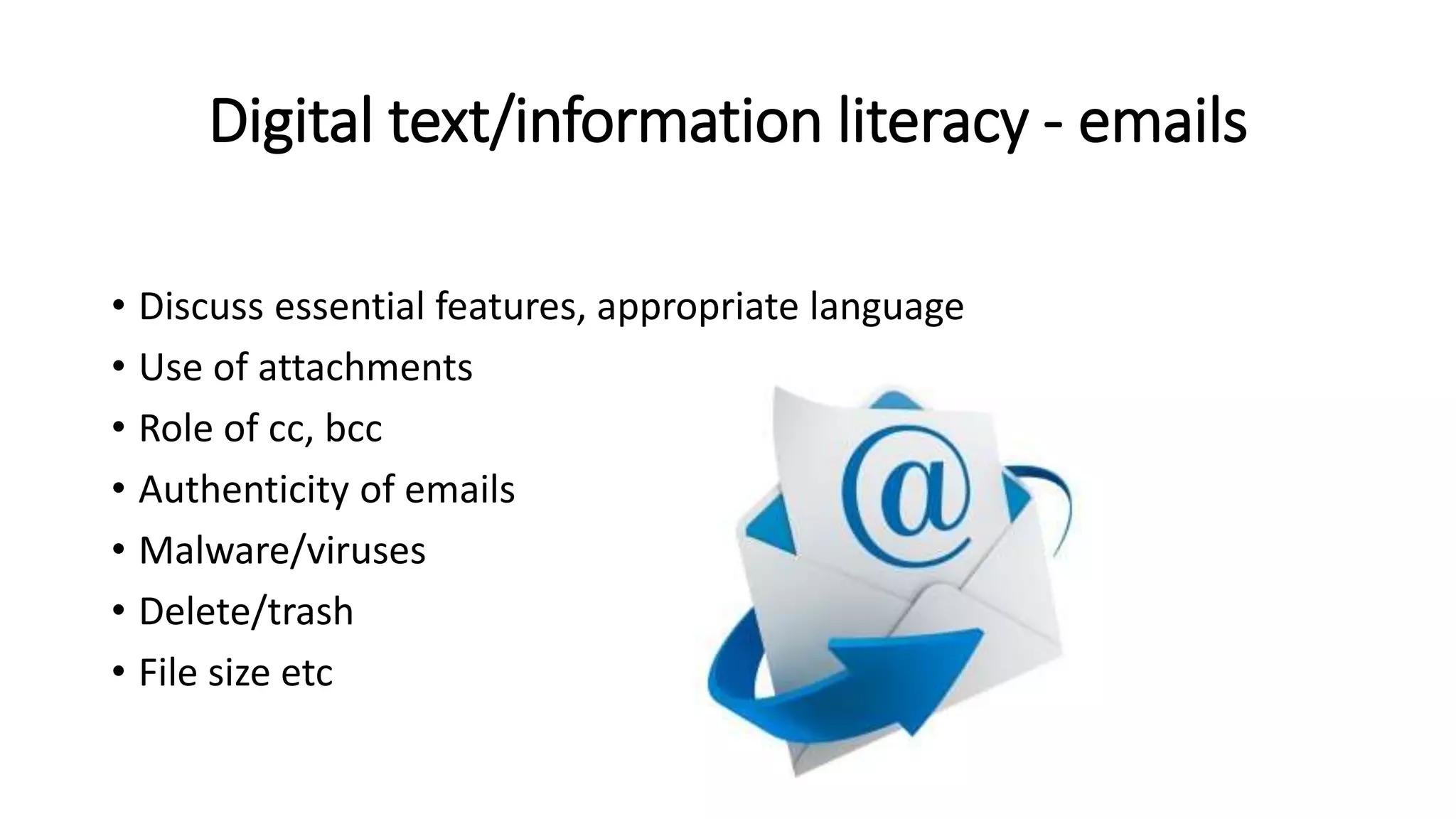 Digital literacy, skills development and curriculum connections | PPTX