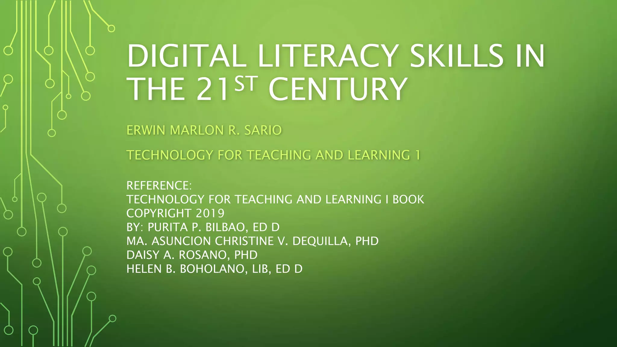 Digital literacy skills in the 21 st century | PPTX