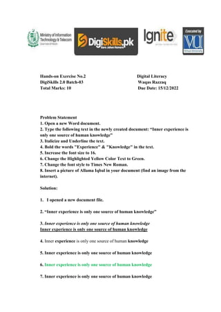 Digital Literacy Solved Exercise 2.docx