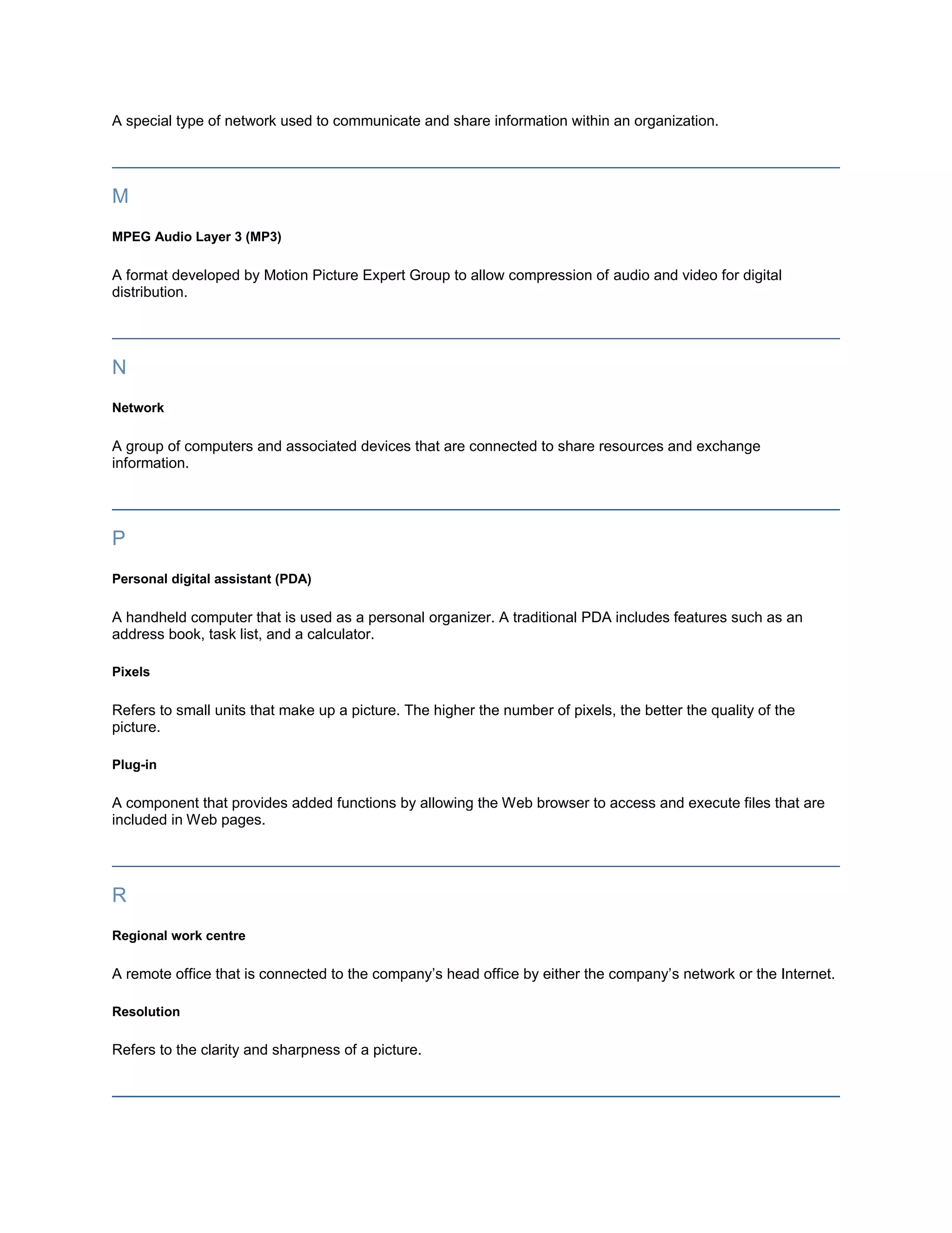 Digital literacy terms & definitions | DOCX