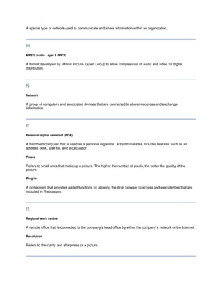 Digital literacy terms & definitions | DOCX