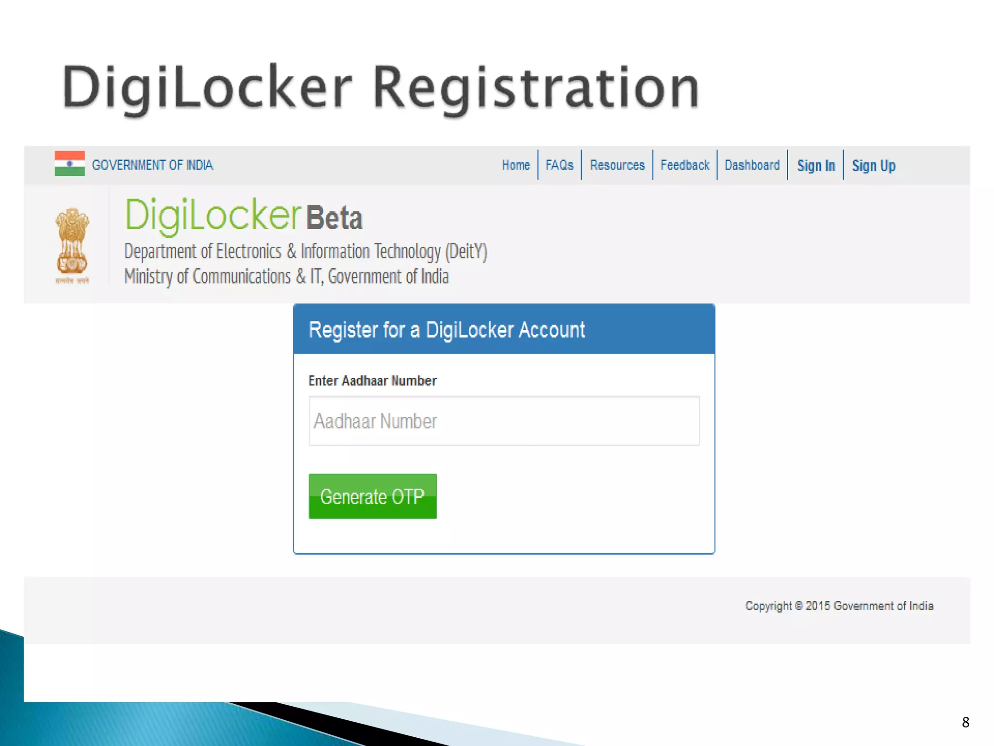 Digital Locker System (DigiLocker) - A Government of India Initiative_1 ...