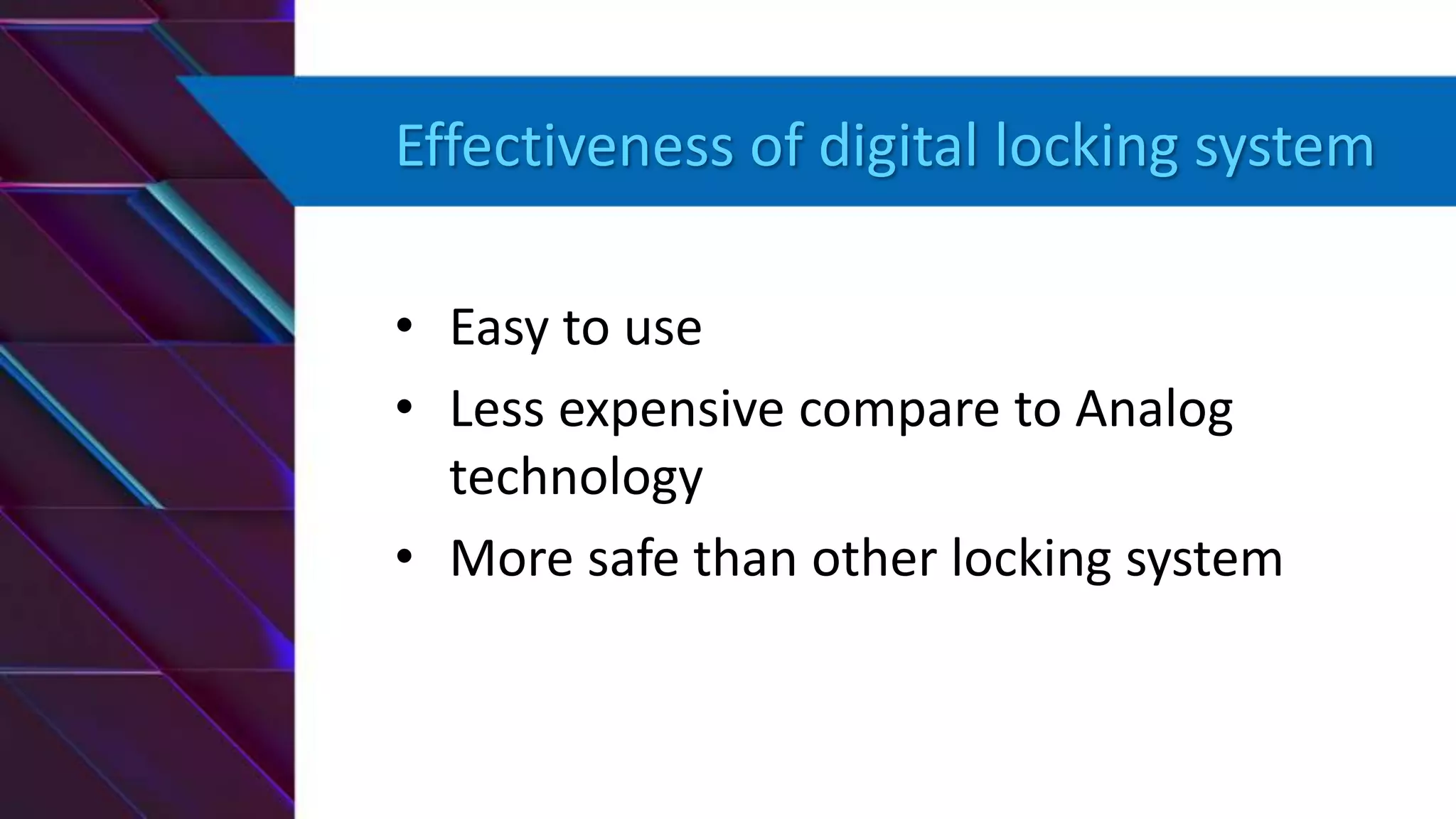 Survey of Digital locking system | PPT
