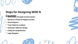 Slide of MOD N COUNTERS , RING COUNTERS AND JOHNSON COUNTERS | PPTX