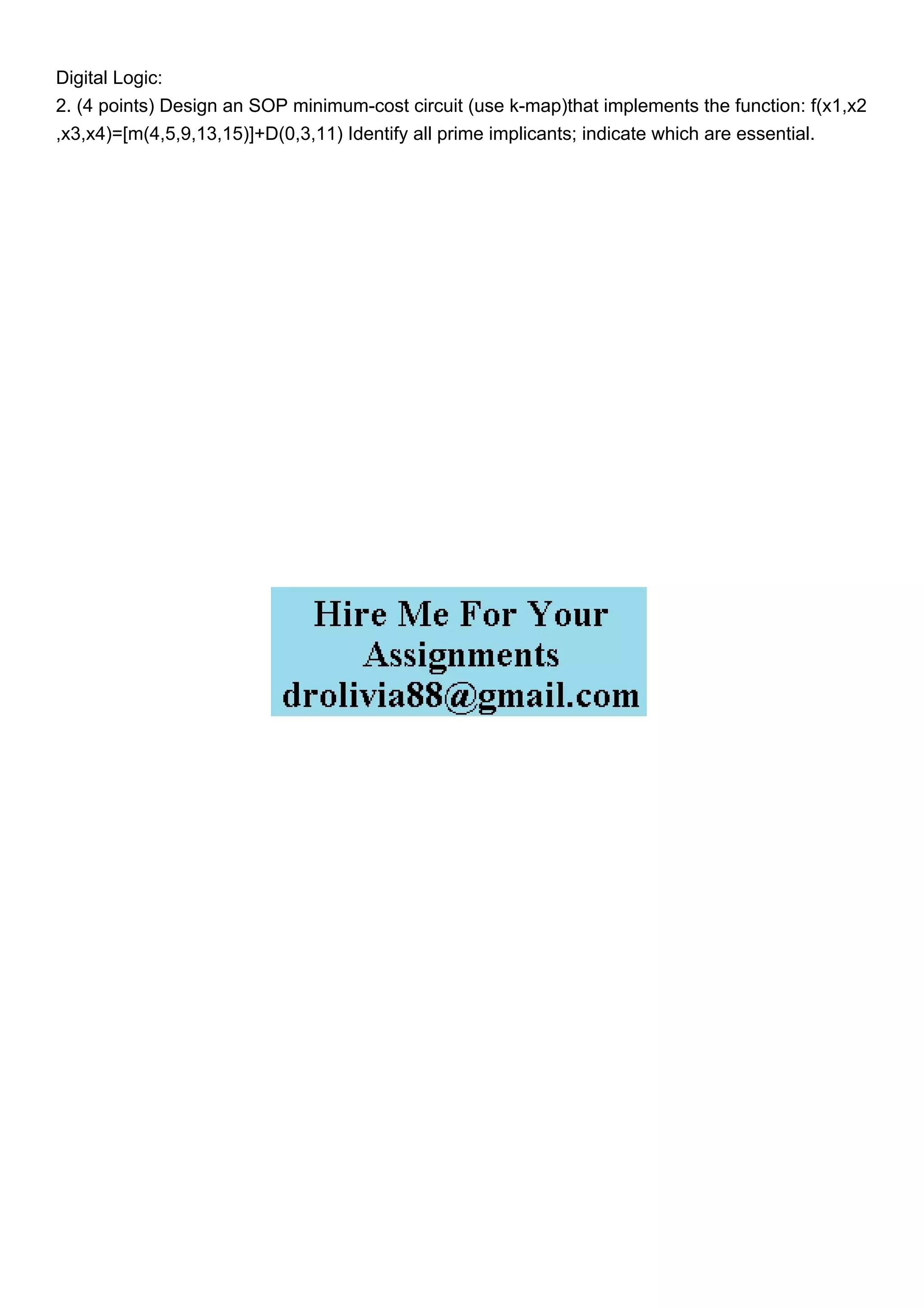 Digital Logic 2 4 points Design an SOP minimumcost circ.pdf