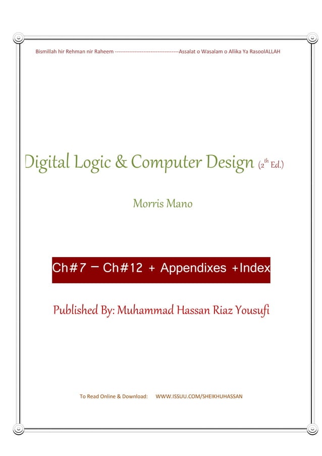 Digital logic and computer design | PDF