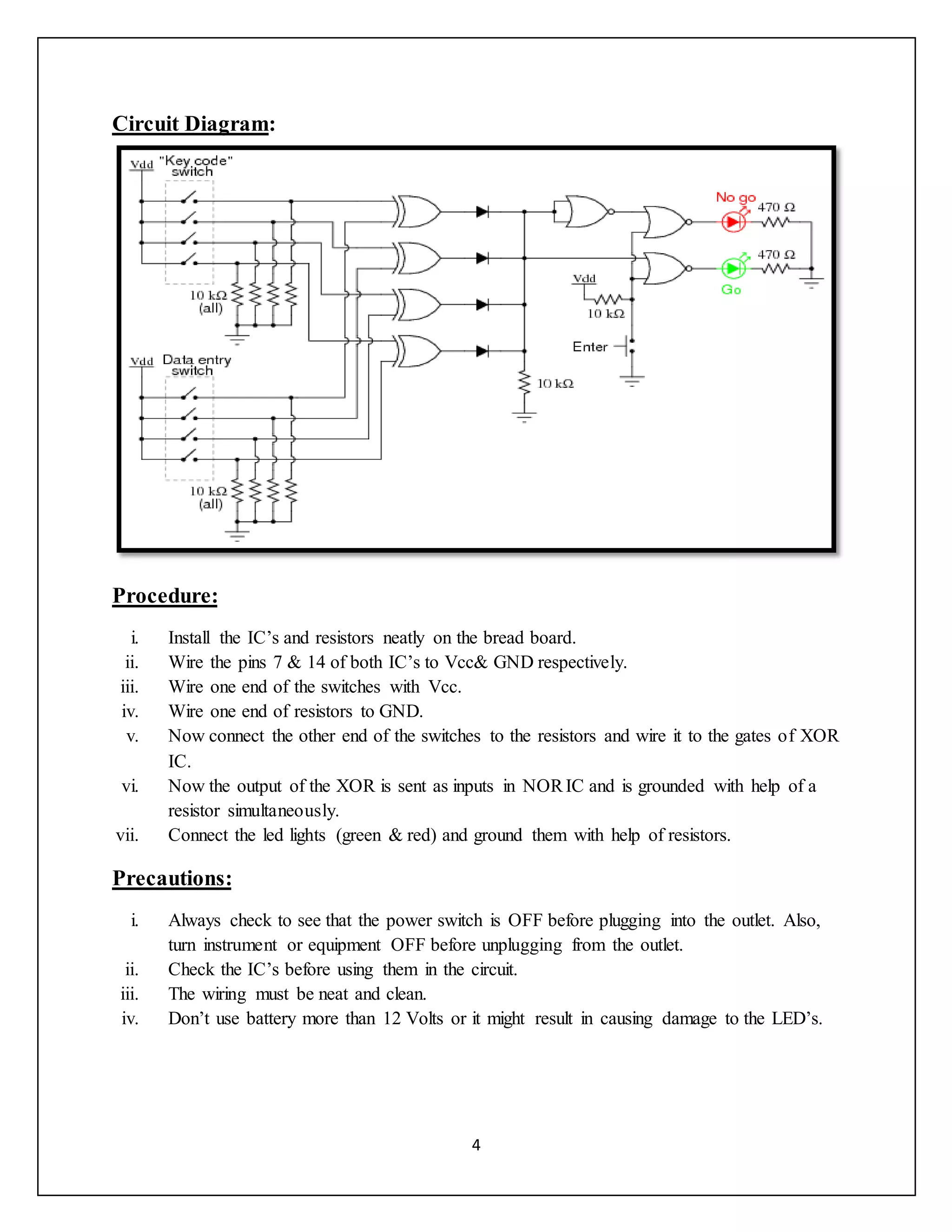 Security System using XOR & NOR | DOCX