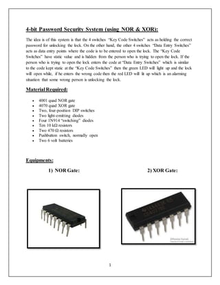 Security System using XOR & NOR | DOCX