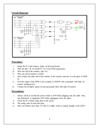 Security System using XOR & NOR | DOCX
