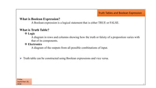 Digital logic design lecture 2 | PPTX