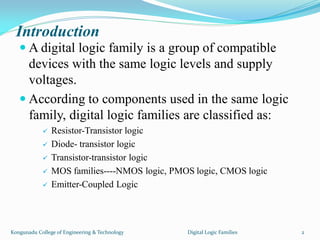 Digital logic families | PDF