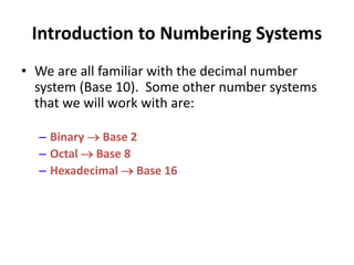 Number Systems and Binary Aritmetics | PPT
