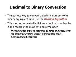 Number Systems and Binary Aritmetics | PPT