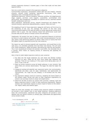 How to Match Digital Experience Tactics to User Scenarios | PDF