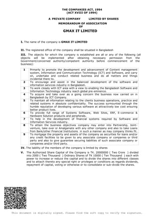 GMAX IT LIMITED. REG NO: CH-13020/2019 | PDF | Stocks and Bonds | Personal Investing