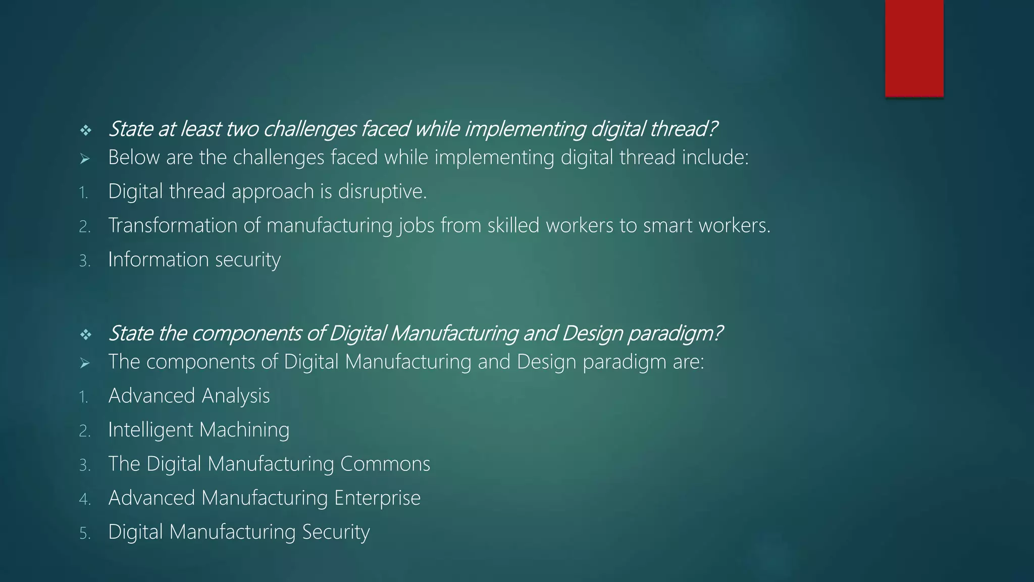 Digital Manufacturing & Design Technology | PPTX
