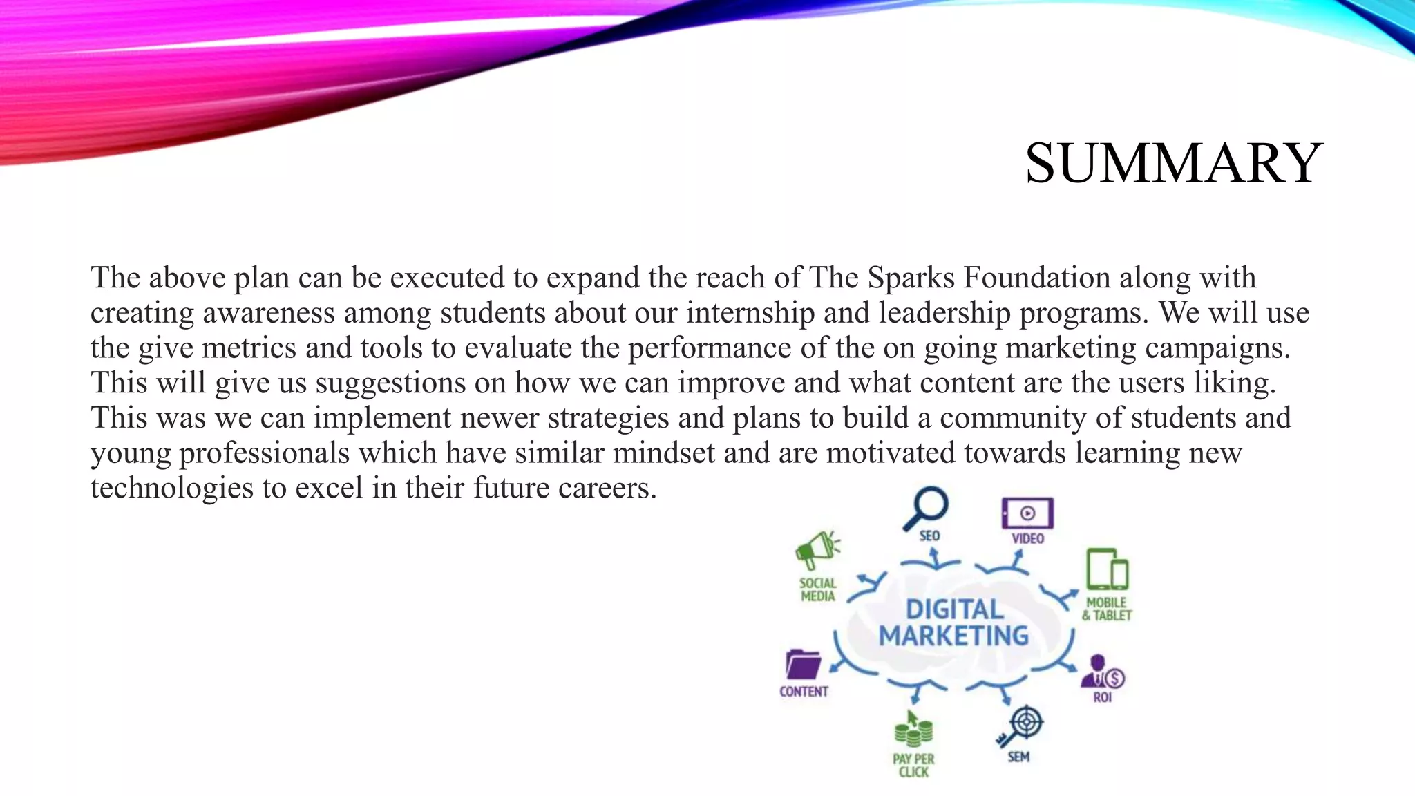 Digital Marketing Plan: The Sparks Foundation | PPT