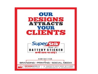 social media advertising and graphics design ,battery sticker ...