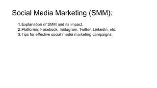 DIGITAl MARKETING business ideas startup pptx | PPTX