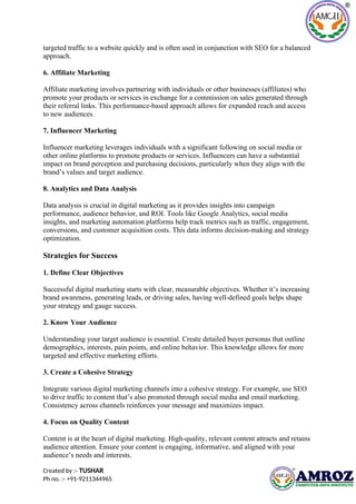 Digital Marketing.docx Amroz Institute / created by :- TUSHAR | PDF